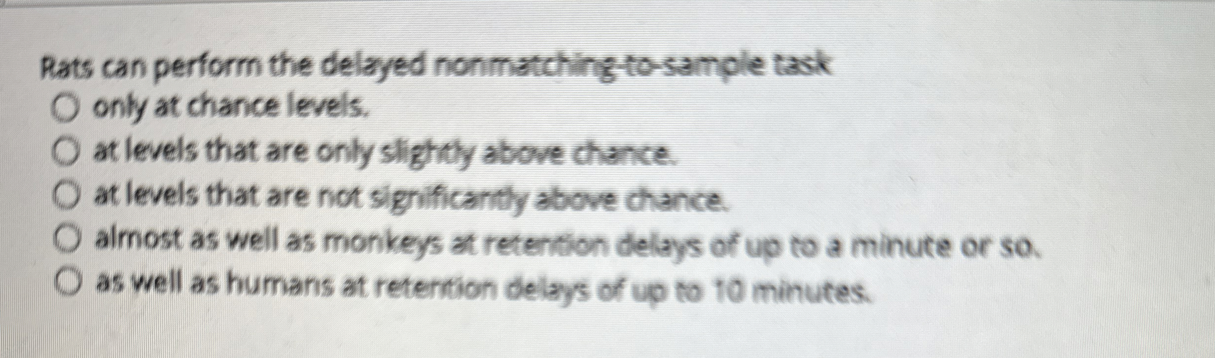 Rats can perform the delayed nonmatching-to-sample | Chegg.com