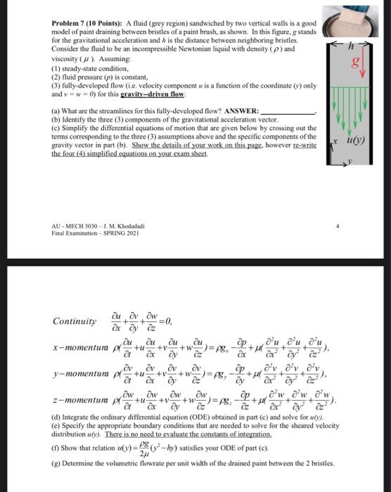 Solved Problem 7 (10 Points): A fluid (grey region) | Chegg.com