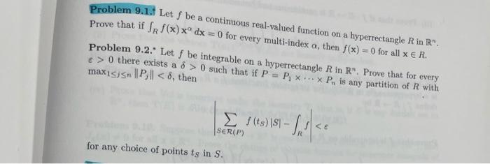 Solved Problem 9.1.1 Let f be a continuous real-valued | Chegg.com