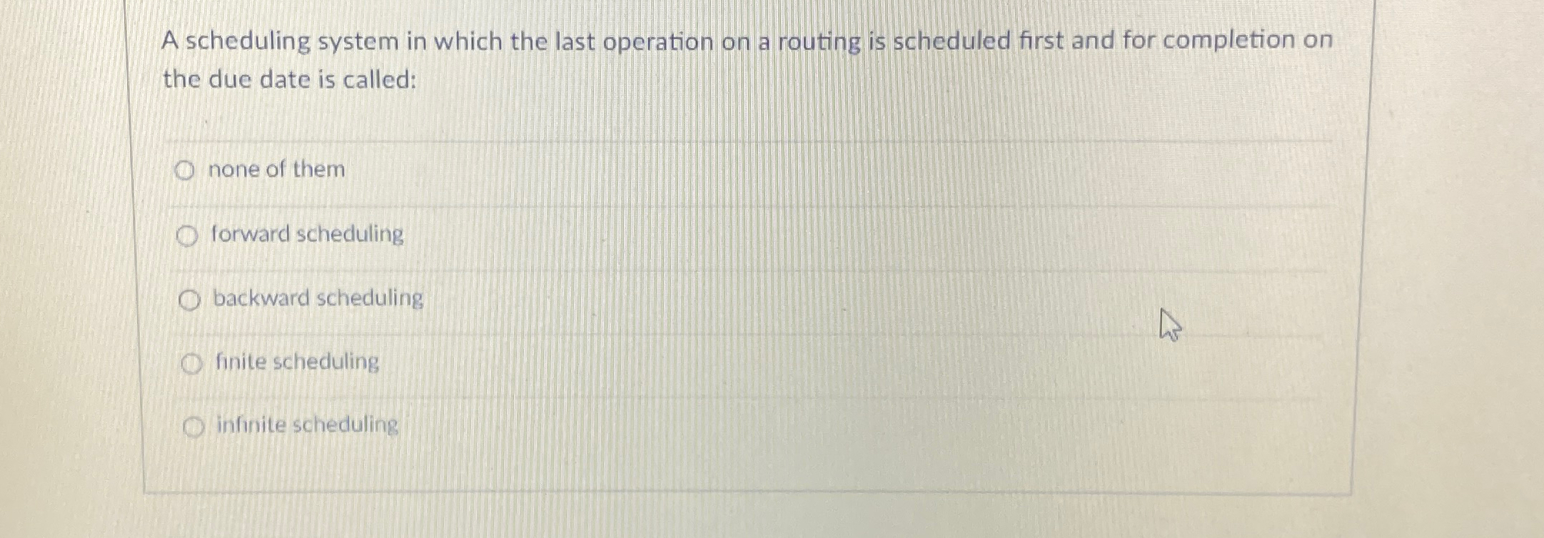 Solved A scheduling system in which the last operation on a | Chegg.com