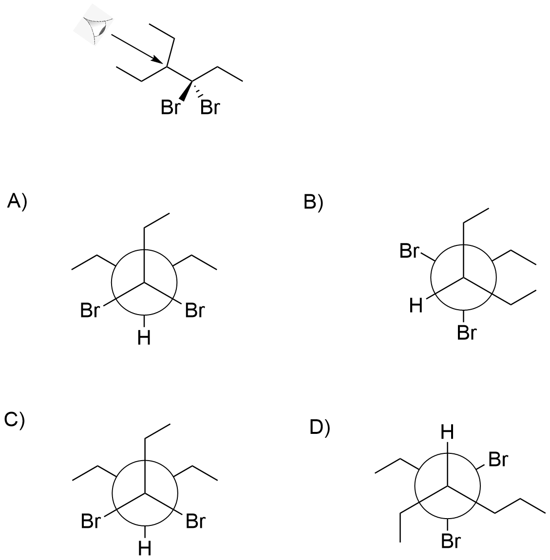Solved Which of the following Newman projections shows a | Chegg.com