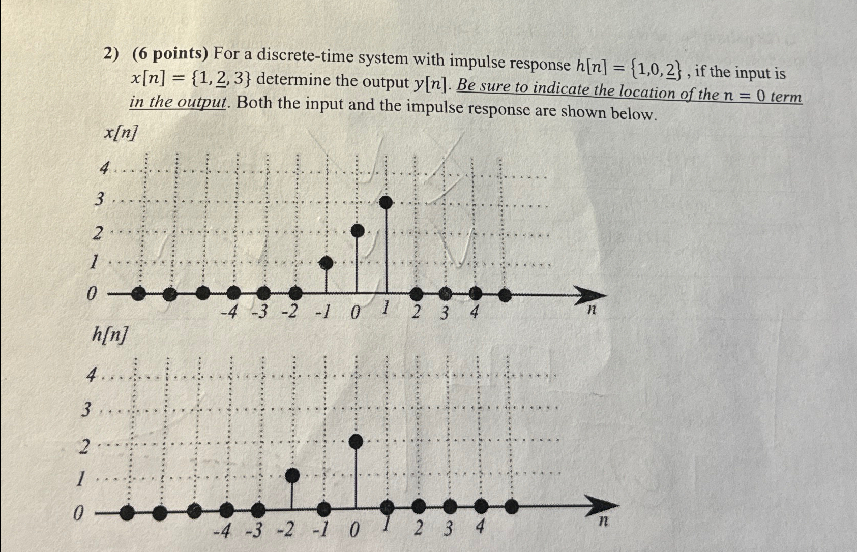 Solved (6 ﻿points) ﻿For a discrete-time system with impulse | Chegg.com