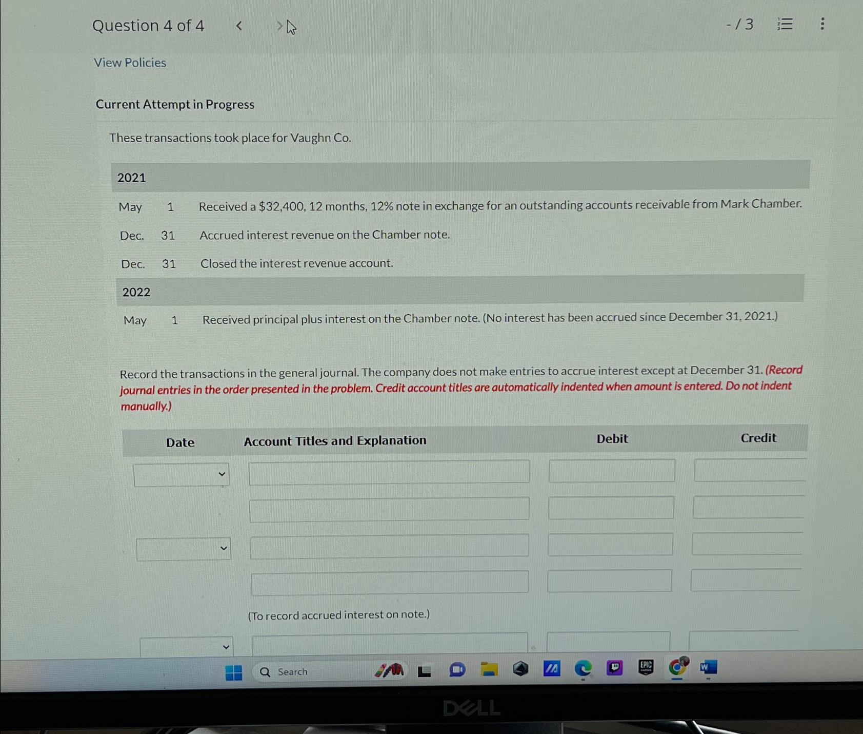 Solved Question 4 ﻿of 4-13View PoliciesCurrent Attempt in | Chegg.com