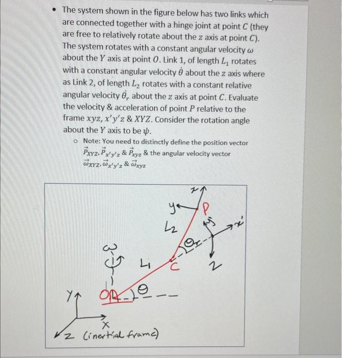 Solved - The system shown in the figure below has two links | Chegg.com