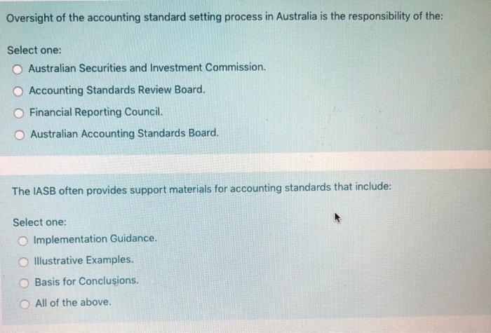 Solved Oversight of the accounting standard setting process | Chegg.com