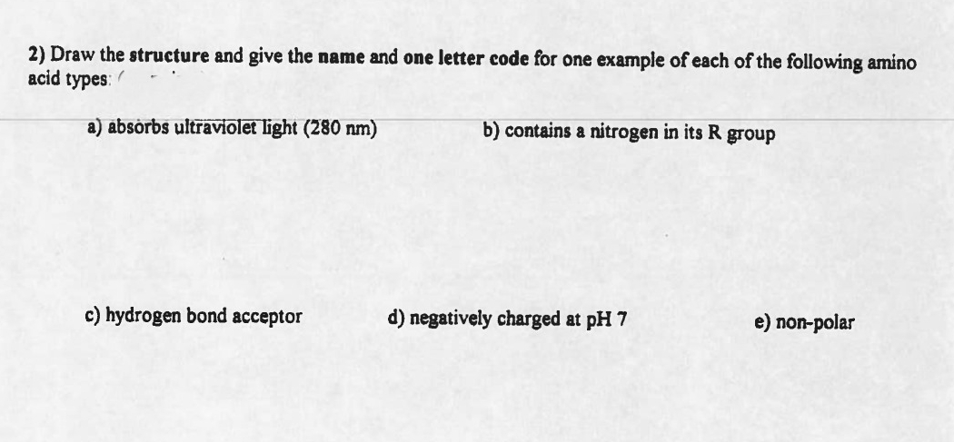 Solved Draw the structure and give the name and one letter | Chegg.com