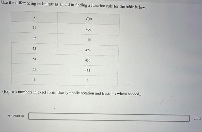 Solved Use the differencing technique as an aid in finding a | Chegg.com