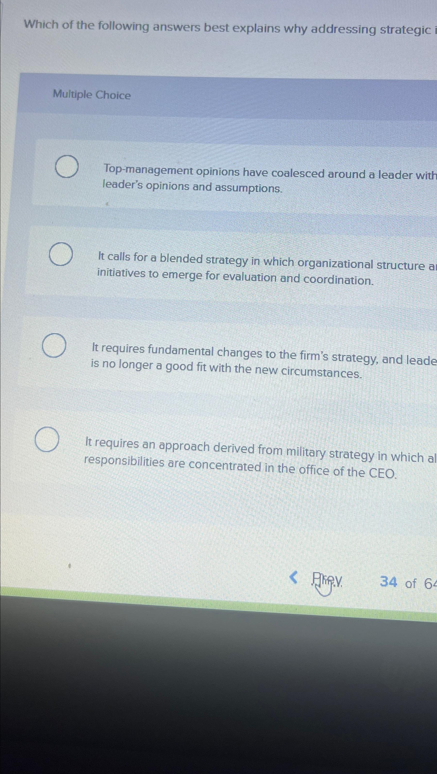 Solved Which of the following answers best explains why | Chegg.com