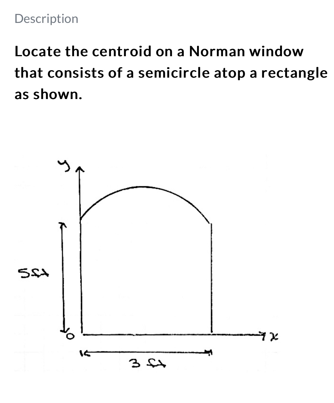 DescriptionLocate the centroid on a Norman window | Chegg.com