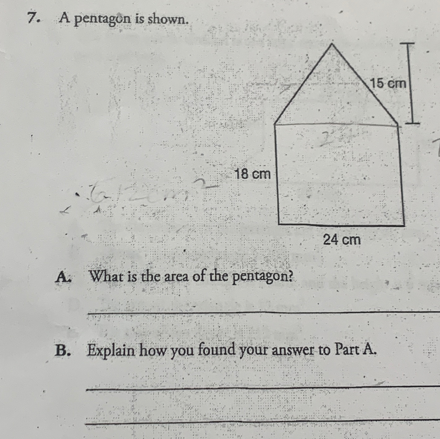 Solved A pentagôn is shown.A. ﻿What is the area of the | Chegg.com