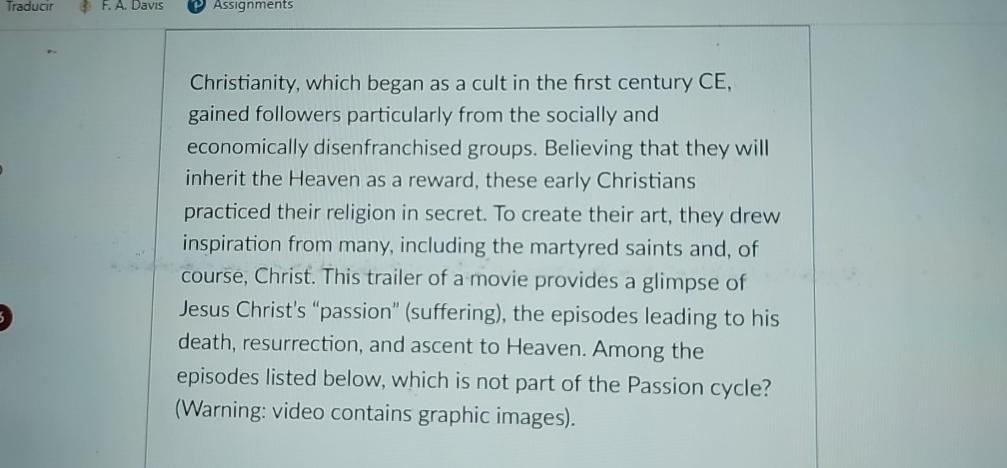 Solved Christianity, which began as a cult in the first | Chegg.com