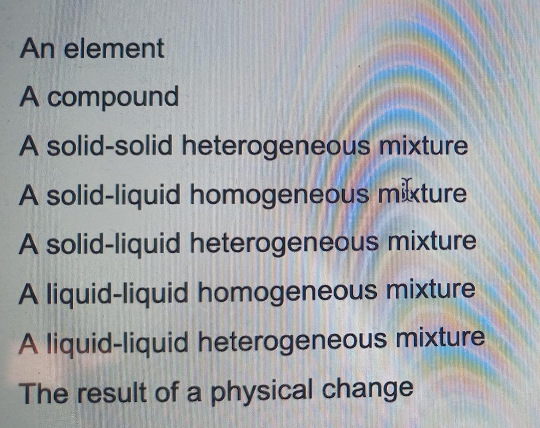 Solved An element A compound A solid-solid heterogeneous | Chegg.com
