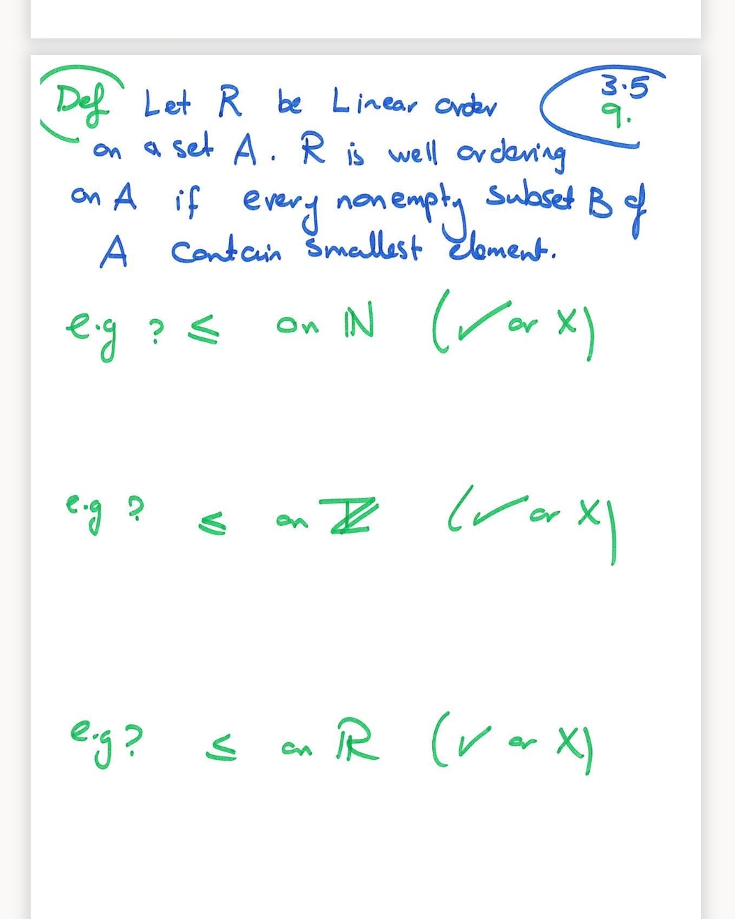 Solved Def Let R ﻿be Linear oder3.5on a set A.R ﻿is well | Chegg.com