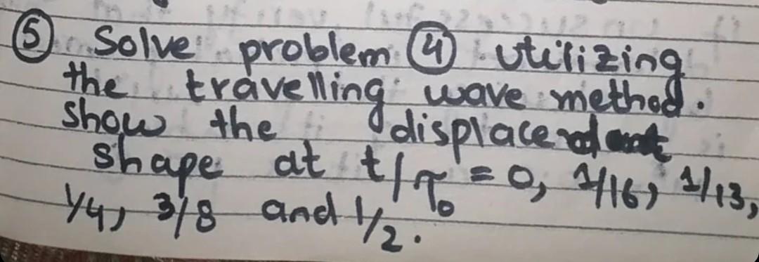 © Solve problem and the travelling wave method. show | Chegg.com