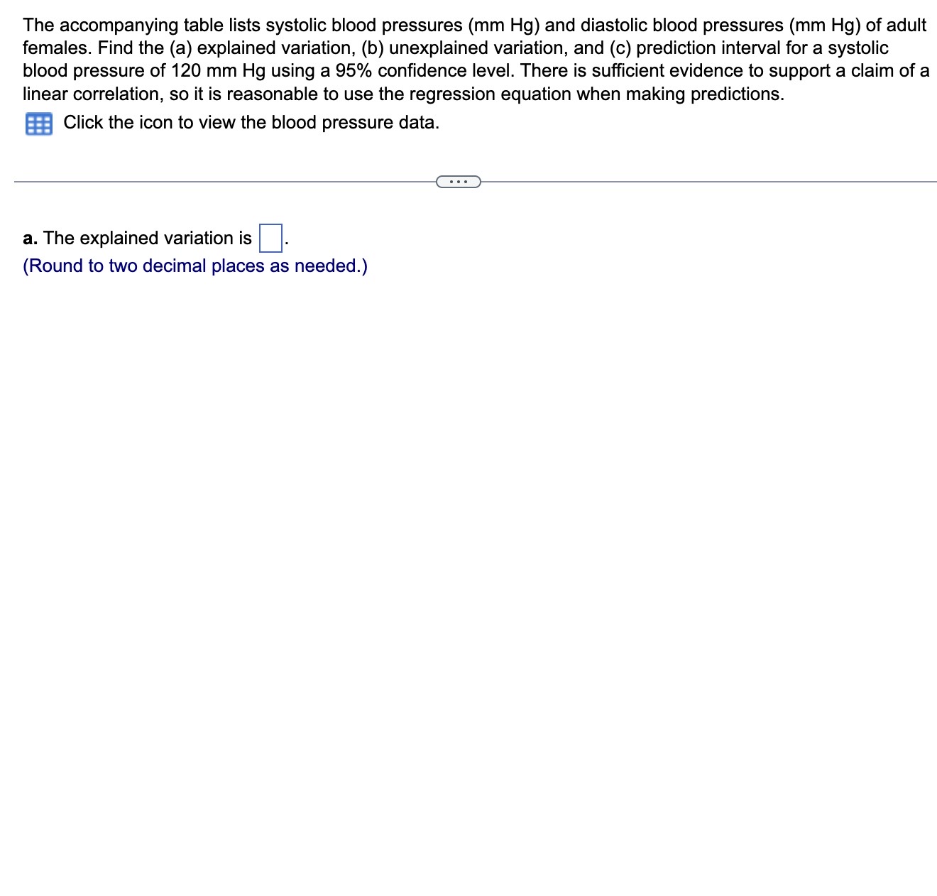 The accompanying table lists systolic blood pressures | Chegg.com