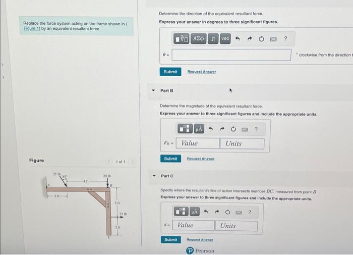 Solved Determine the direction of the equivalent resultant | Chegg.com