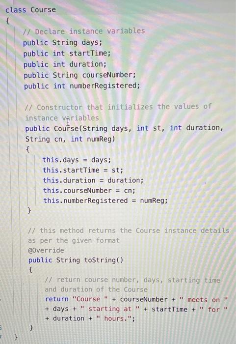 Solved In your main/driver class write the following | Chegg.com