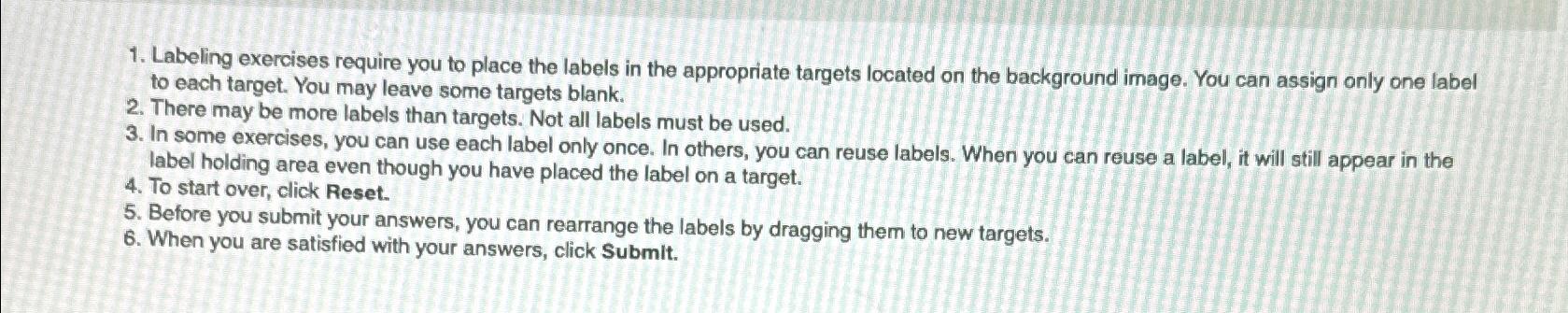 Solved Labeling exercises require you to place the labels in | Chegg.com