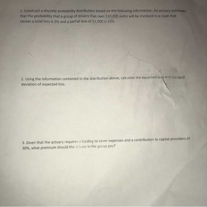 Solved 1. Construct a discrete probability distribution | Chegg.com