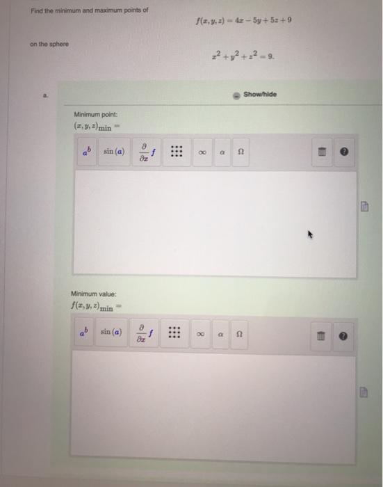 Solved Find the minimum and maximum points of f(x,y,z) = 42 | Chegg.com