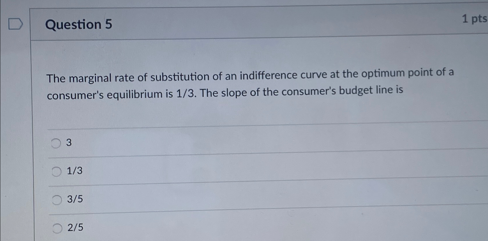 Solved Question 51 ﻿ptsThe marginal rate of substitution of | Chegg.com