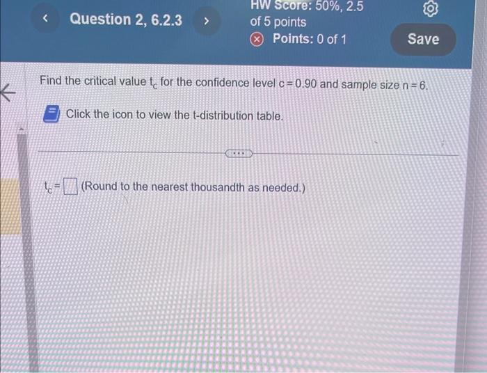 Solved Find the critical value tc for the confidence level | Chegg.com