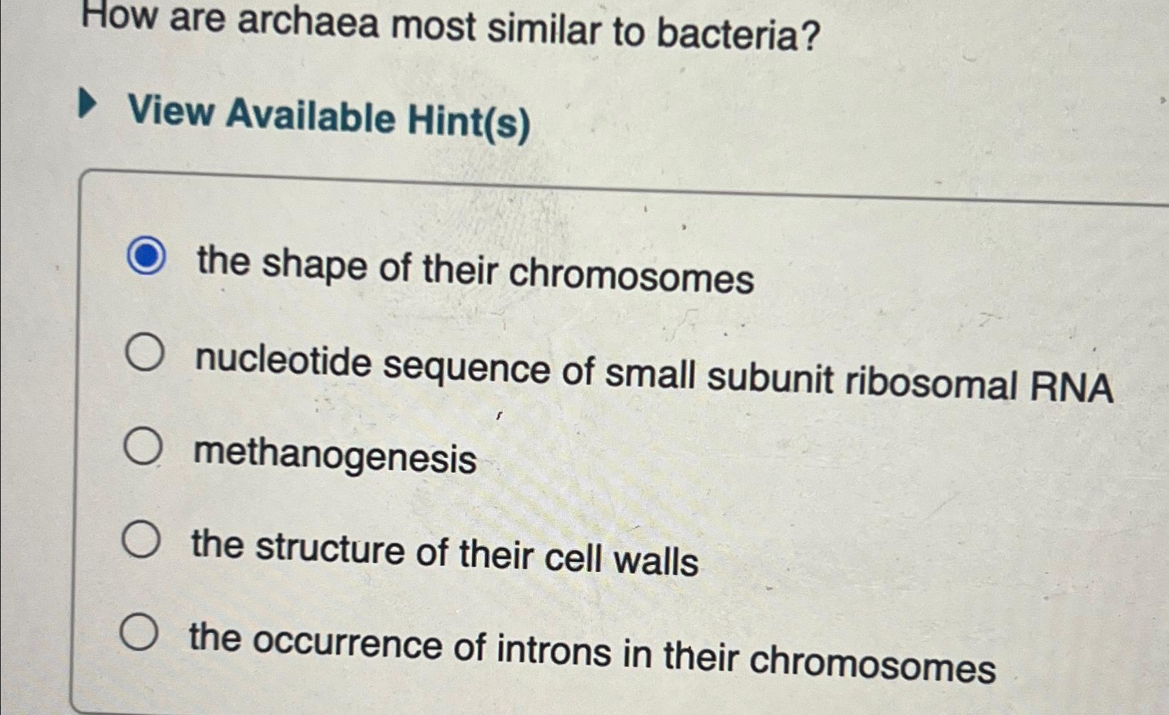 Solved How are archaea most similar to bacteria?View | Chegg.com