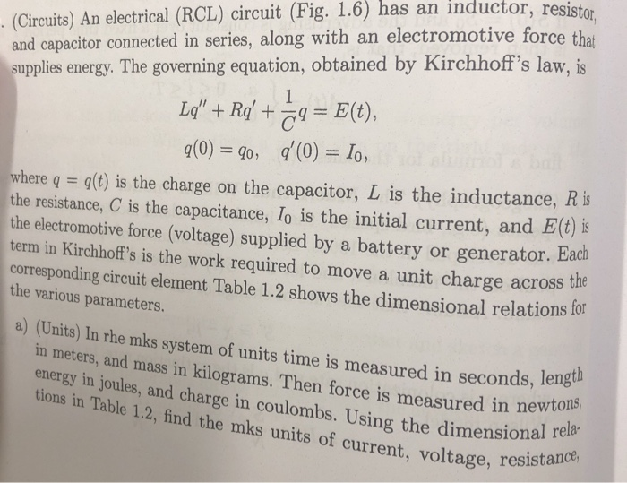 Solved a) (Units) In rhe mks system of units time is | Chegg.com