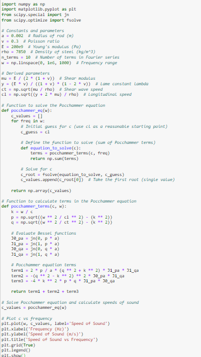 Solved i need to plot dispersion curves from the pocchhamer | Chegg.com