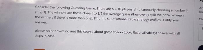 Solved Consider the following Guessing Game. There are n=10 | Chegg.com