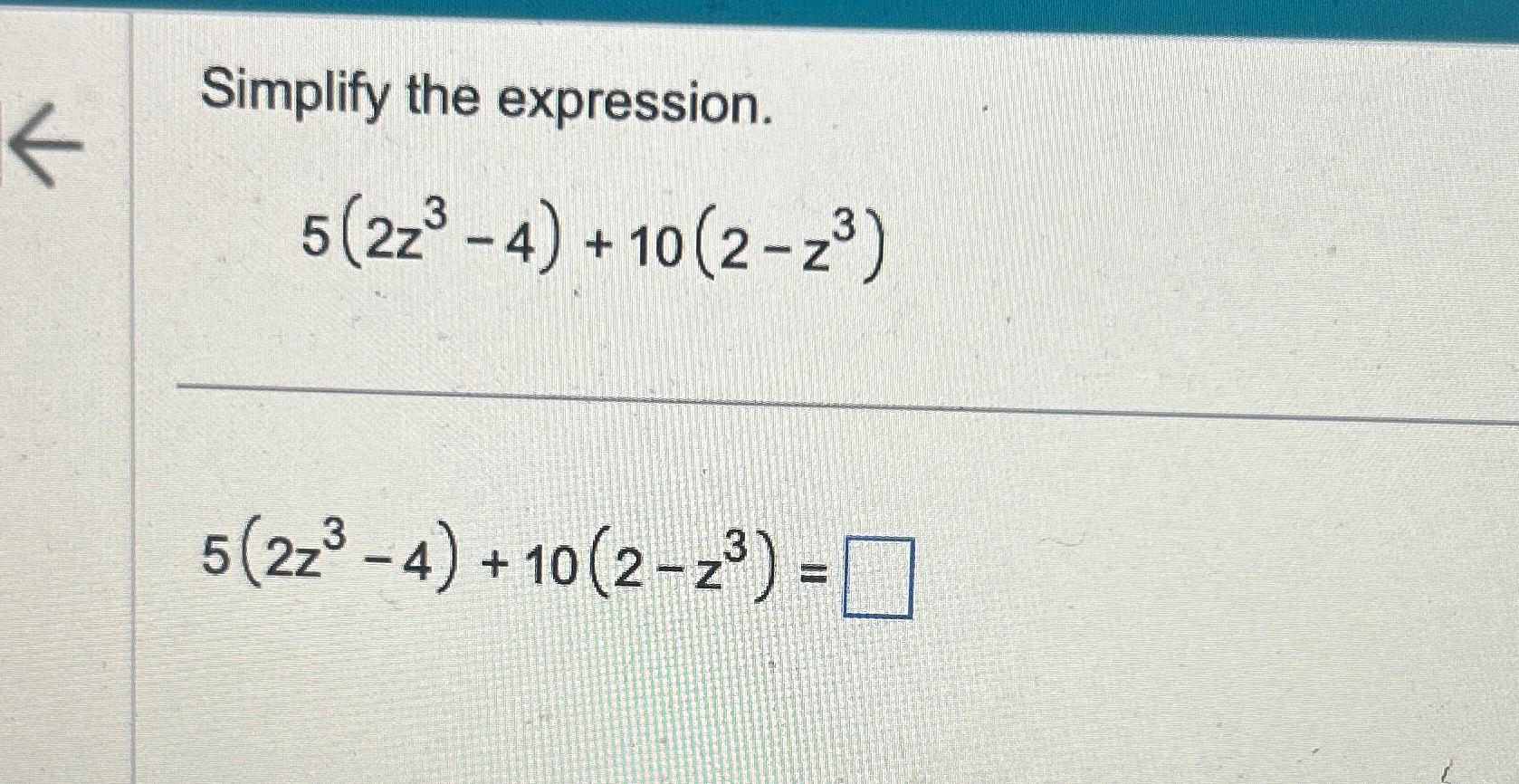 Solved Simplify the | Chegg.com