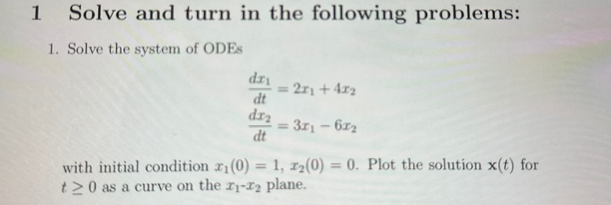 1 ﻿Solve and turn in the following problems:Solve the | Chegg.com