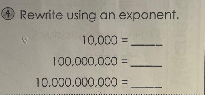 Solved (4) Rewrite using an exponent. | Chegg.com