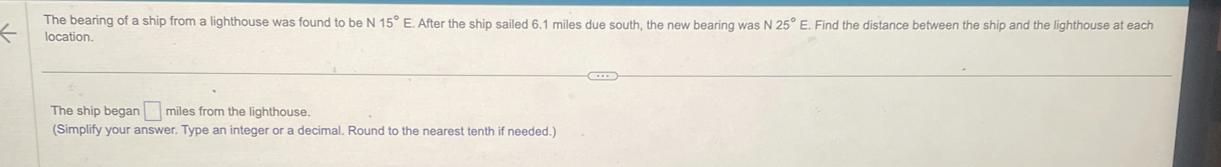 Solved The bearing of a ship from a lighthouse was found to | Chegg.com