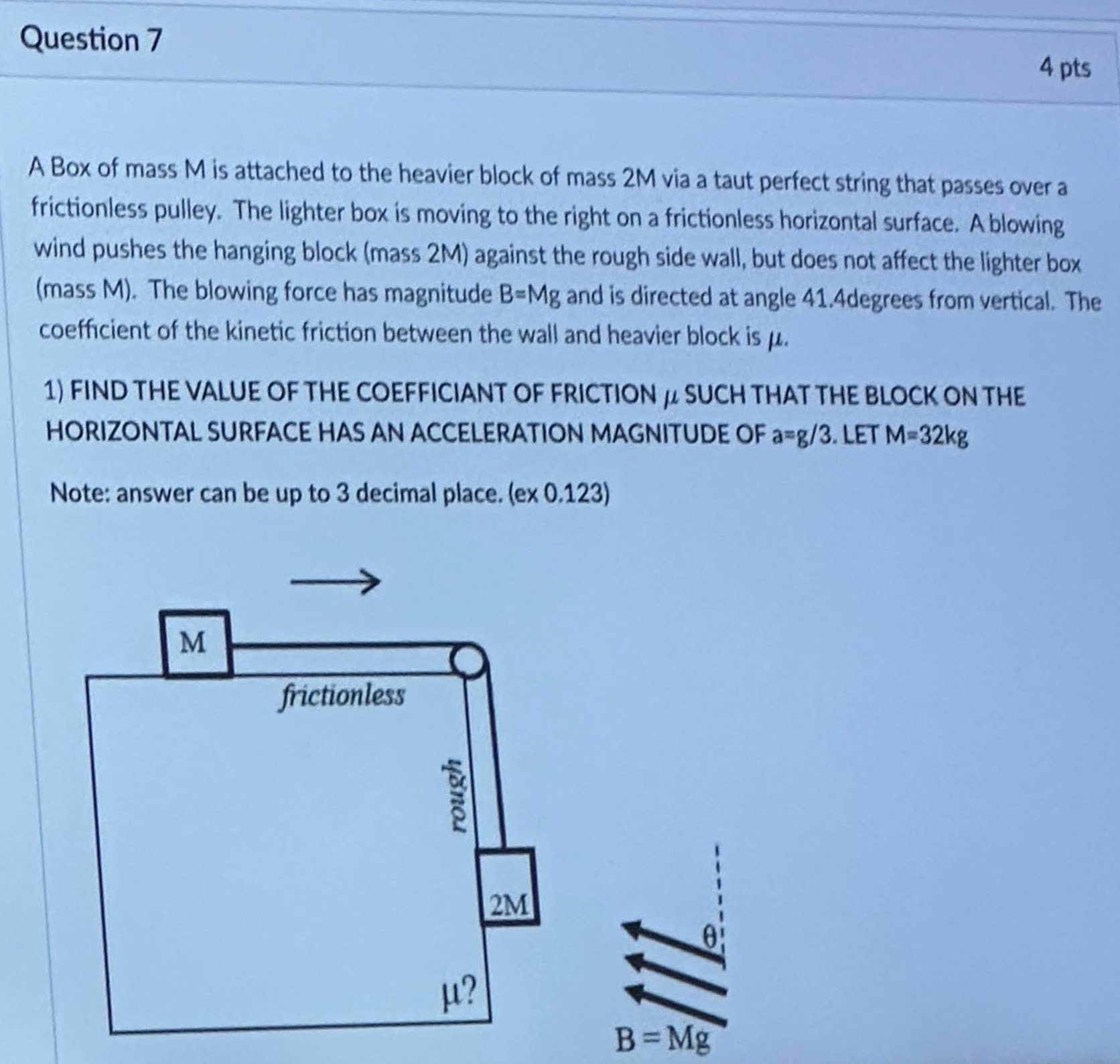 Solved Question 7A Box of mass M ﻿is attached to the heavier | Chegg.com