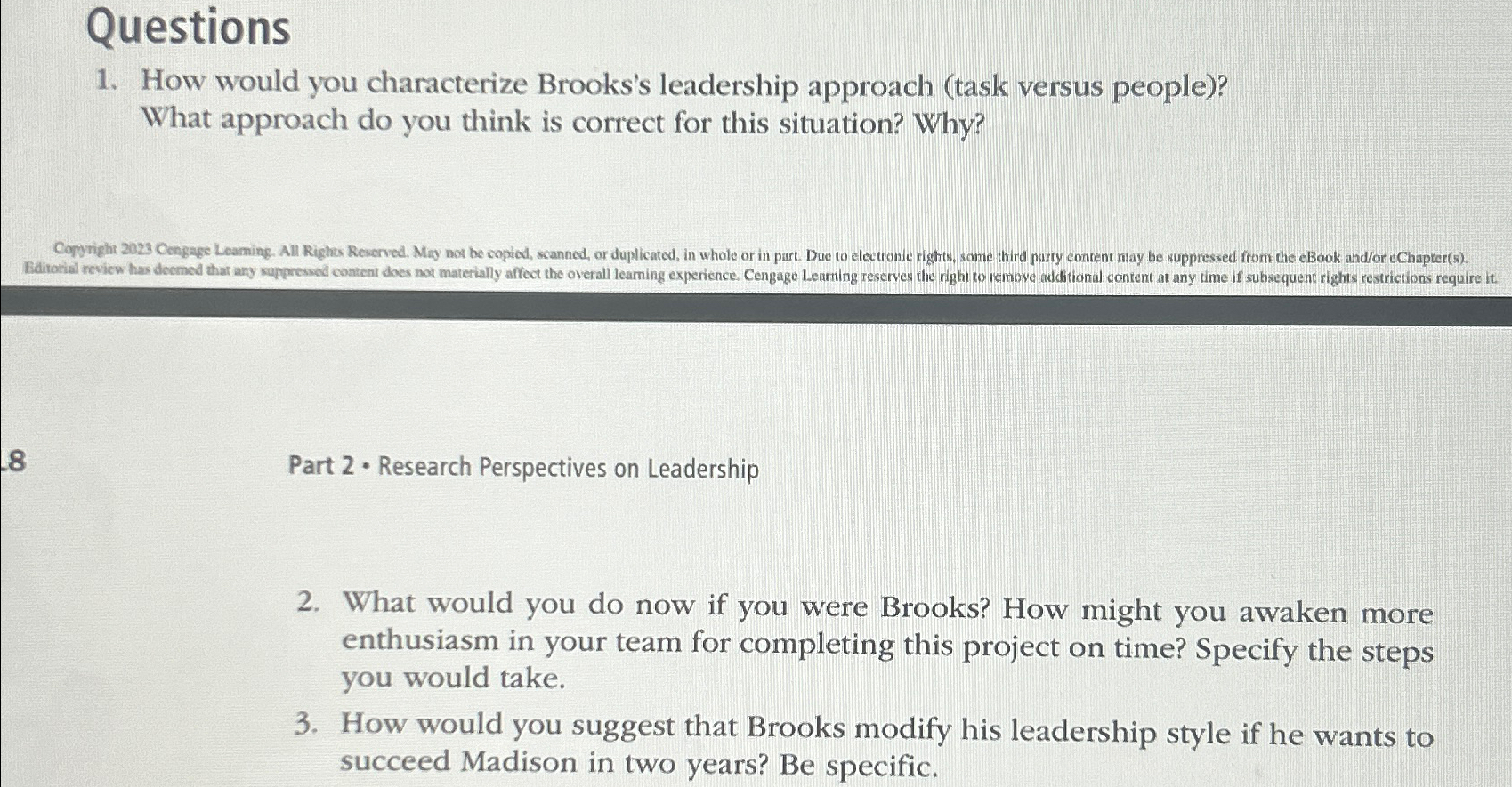 Solved QuestionsHow would you characterize Brooks's | Chegg.com