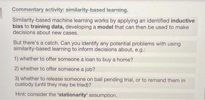 Solved Commentary Activity Similarity Based Learning