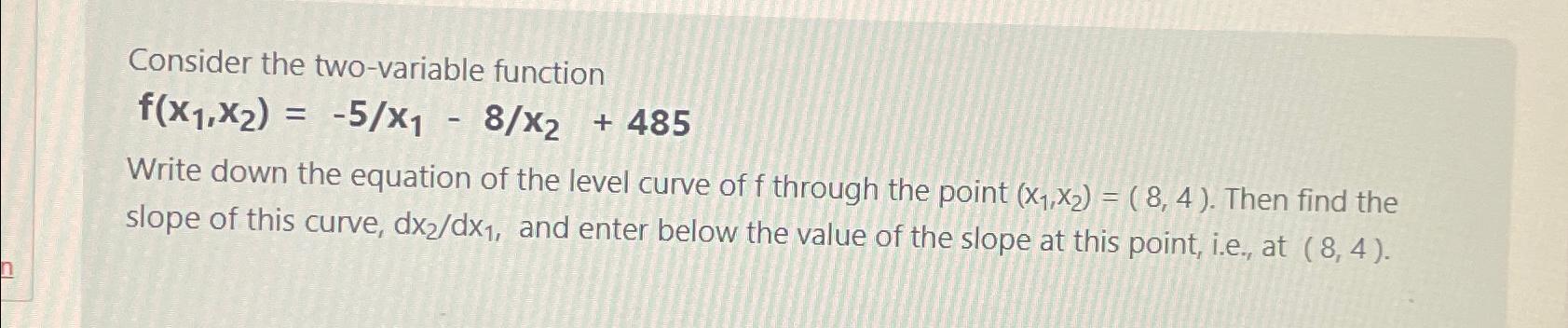 Solved Consider the two-variable | Chegg.com