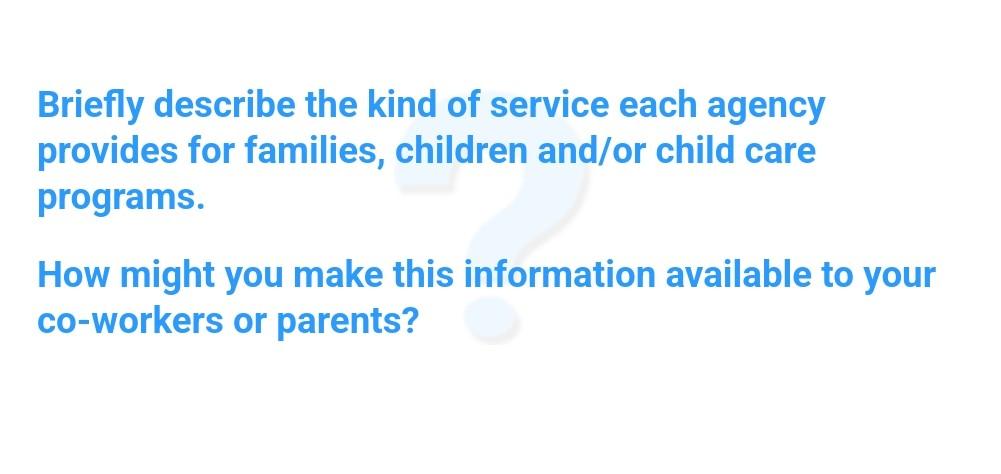 Solved Briefly describe the kind of service each agency | Chegg.com