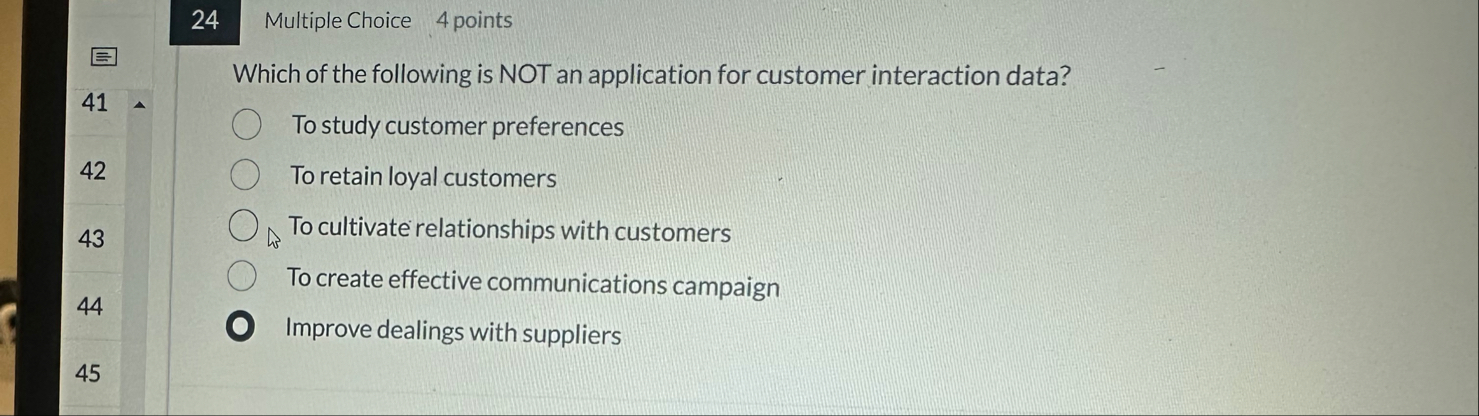 Solved 24Multiple Choice4 ﻿pointsWhich of the following is | Chegg.com