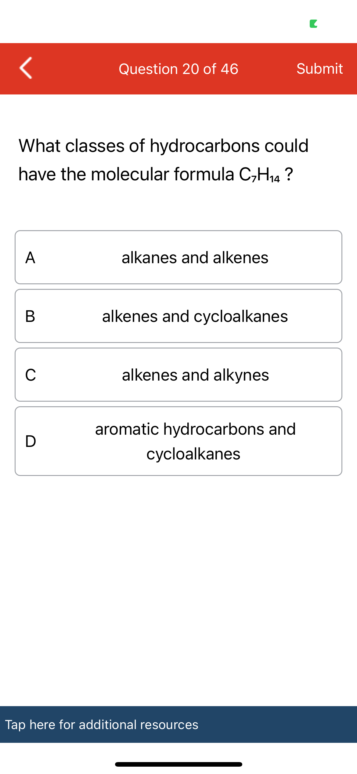Solved What classes of hydrocarbons couldhave the molecular | Chegg.com