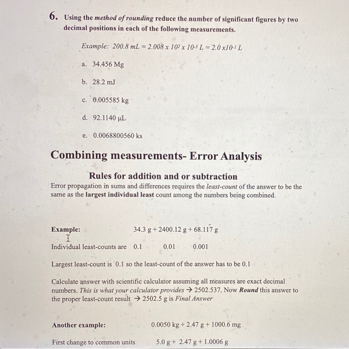Solved 6. Using the method of rounding reduce the number of | Chegg.com