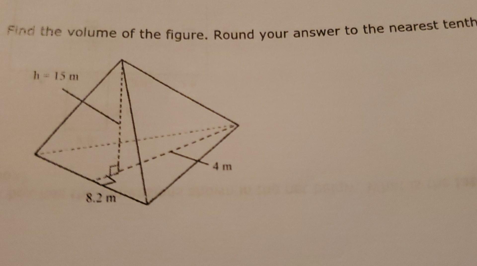Solved Find the volume of the figure. Round your answer to | Chegg.com