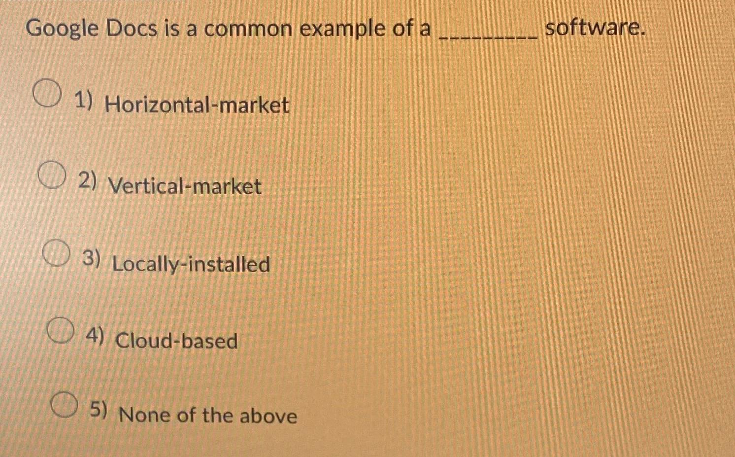 Solved Google Docs is a common example of a | Chegg.com