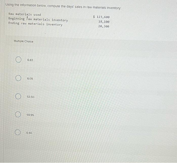 Solved Using the information below, compute the days' sales | Chegg.com