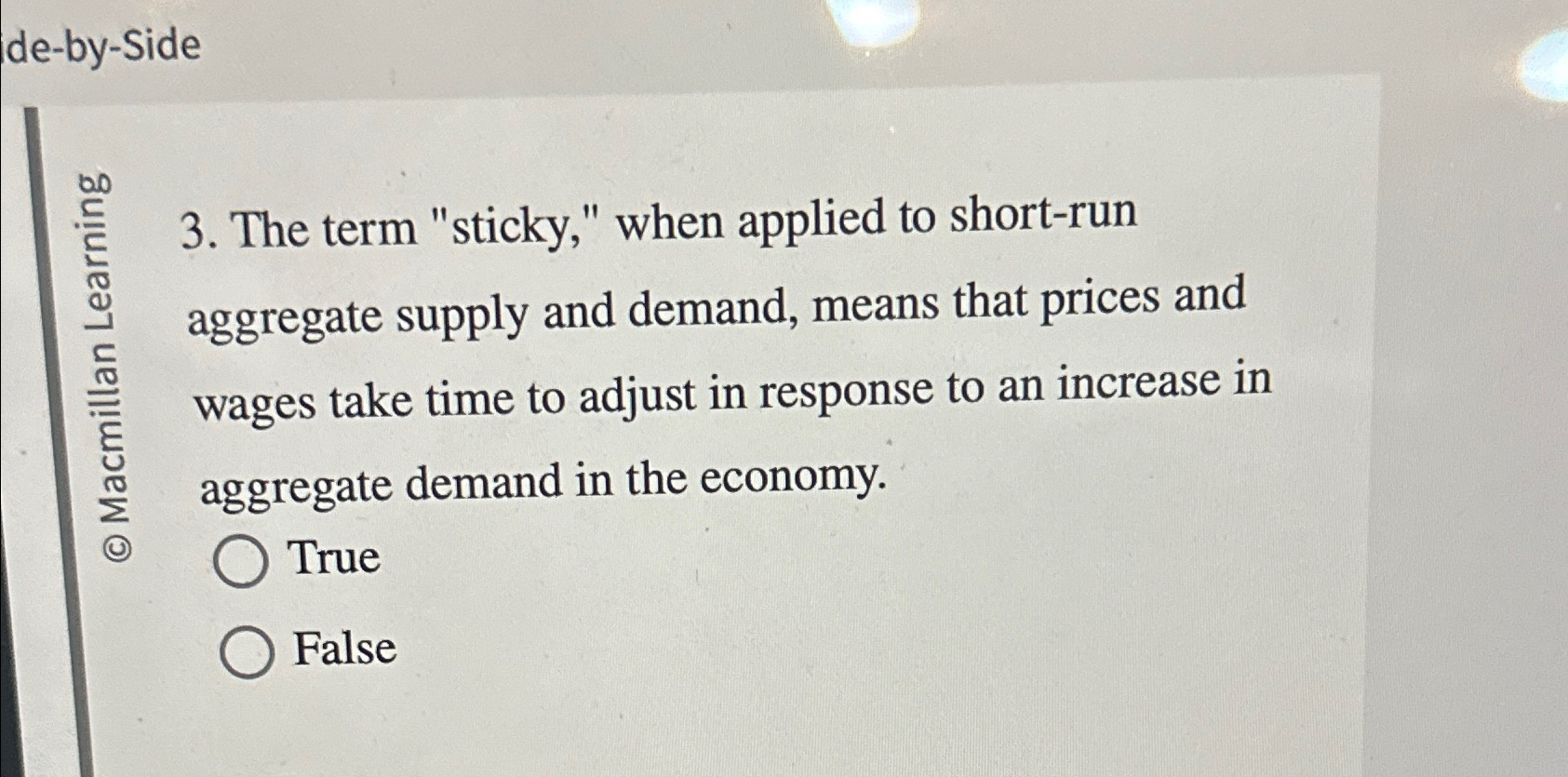 Solved de-by-Side3. ﻿The term "sticky," when applied to | Chegg.com