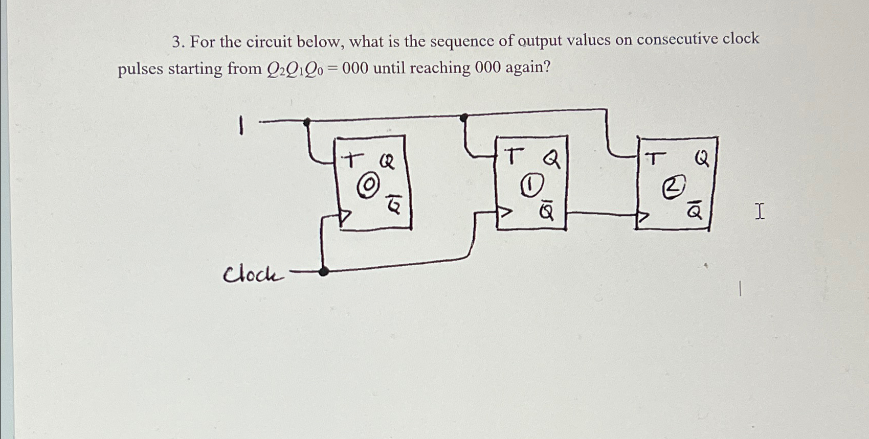 Solved For the circuit below, what is the sequence of output | Chegg.com