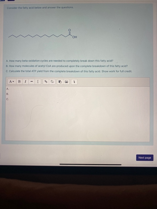 Solved Consider the fatty acid below and answer the | Chegg.com