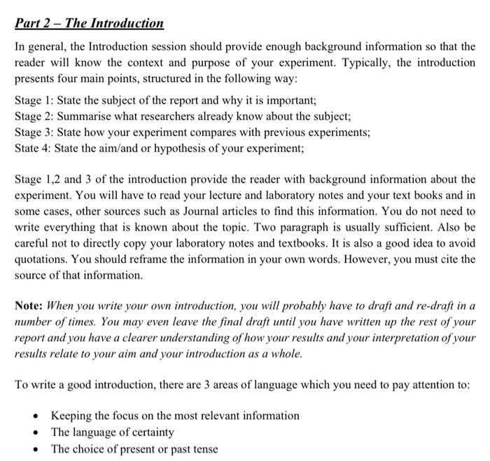 Solved Abstract and Introduction part of the lab report | Chegg.com