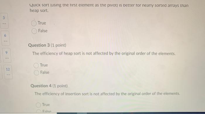 Solved Quick sort (using the first element as the pivot) is | Chegg.com